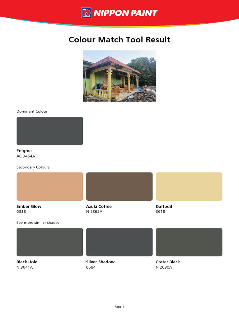 Colour Match Tool Results Summary | PDF