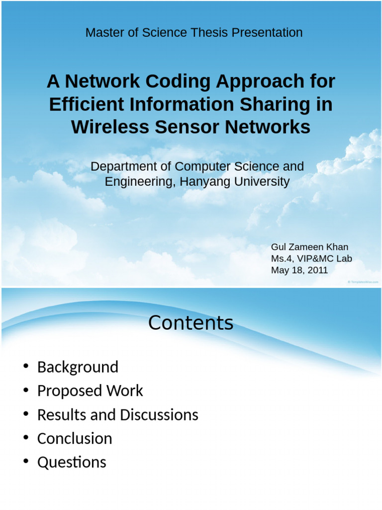 Thesis Detail Presentation | PDF | Wireless Sensor Network | Telecommunications
