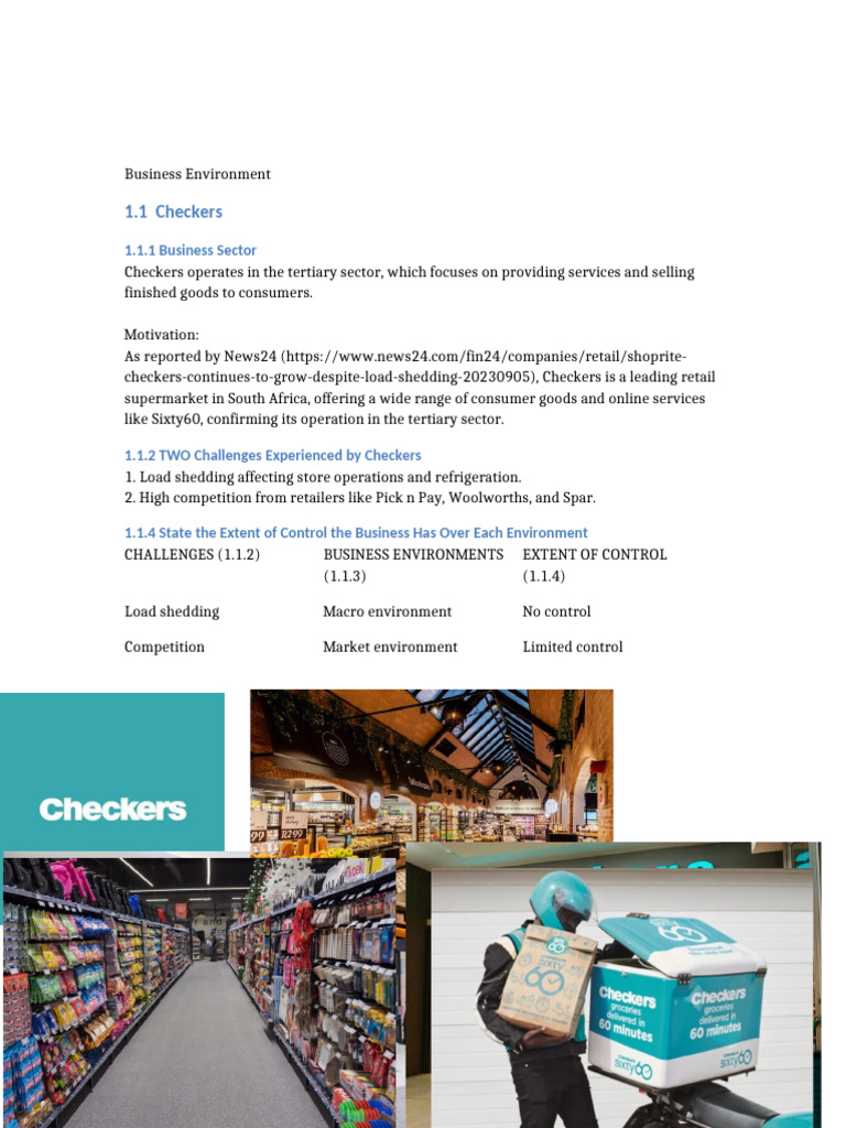 Checkers_Business_Environment | PDF