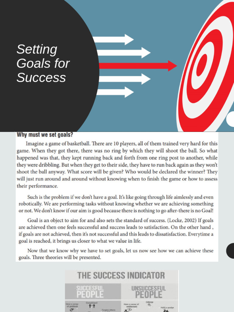 Setting-Goals-for-Success | PDF | Self Efficacy | Mindset