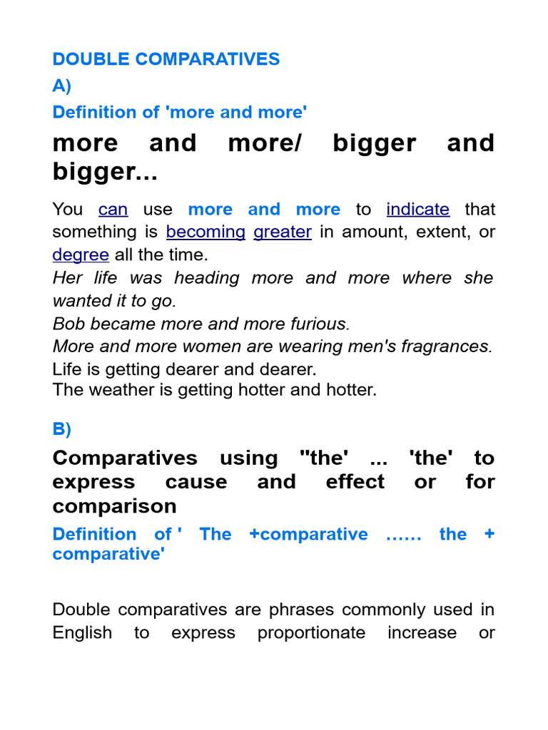 Double Comparative Grammar | PDF