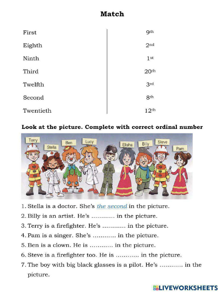 match ordinal numbers (1) | PDF
