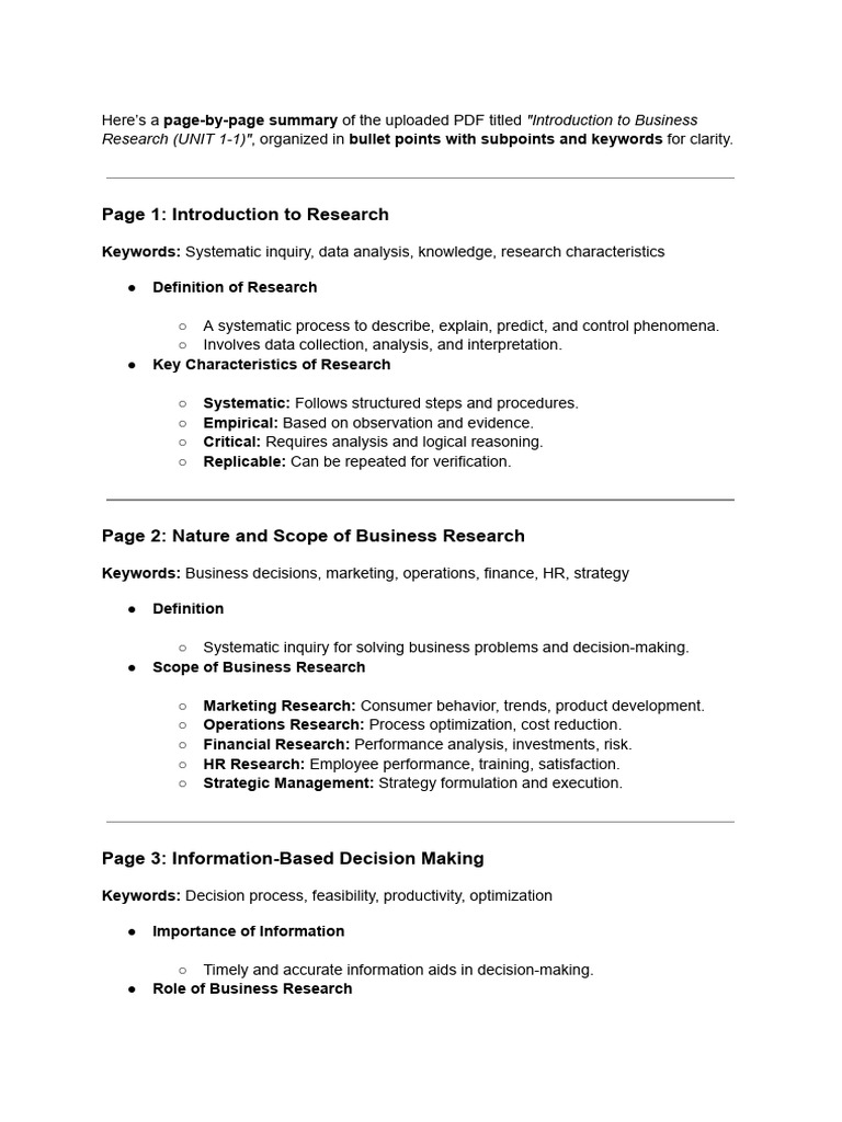 Research Unit 1 Summary | PDF | Scientific Method | Hypothesis