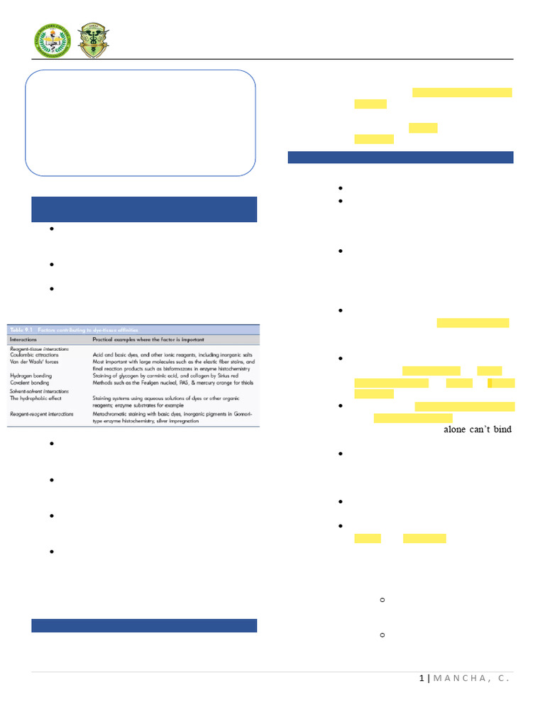 Histopath Finals Lec Reviewer 1 | PDF | Cytopathology | Staining