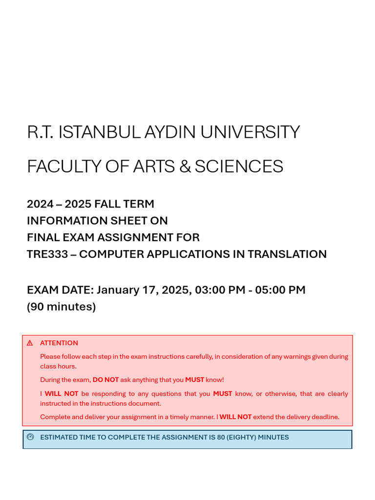 Final Sinavi On Bilgilendirme Notu | PDF | Computing