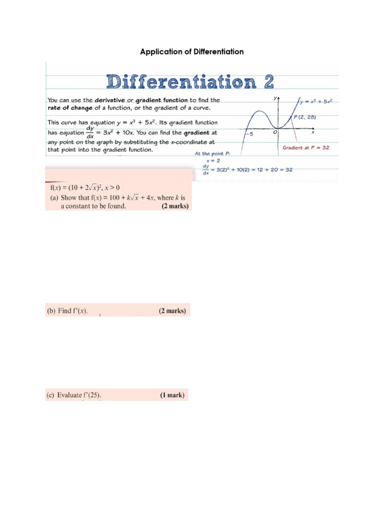 06 Application of Differentation (Copy) | PDF