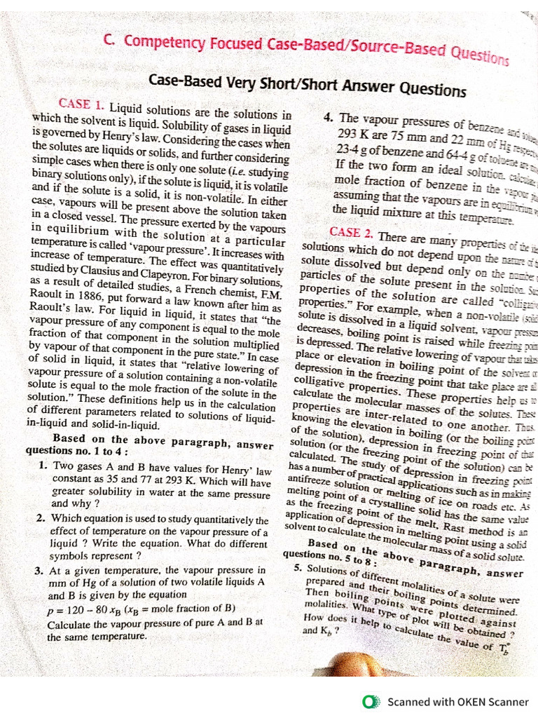Case Based Questions Xii - Solutions | PDF