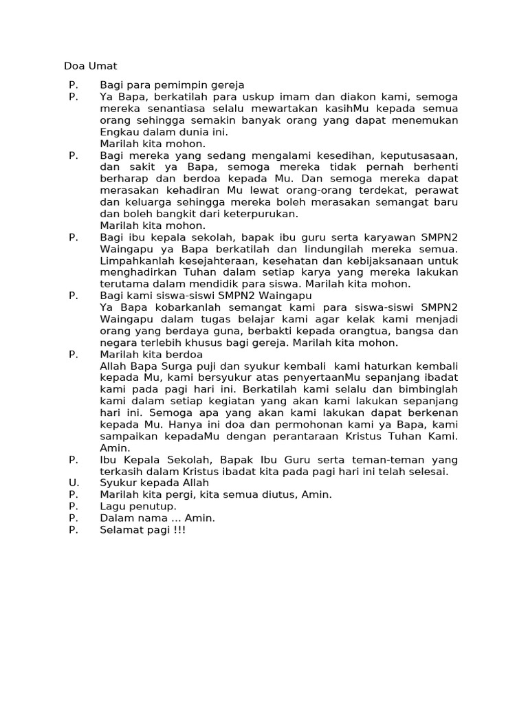 Doa Umat | PDF