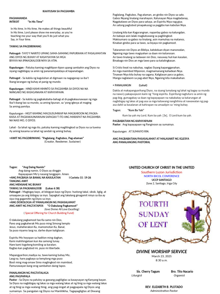 Kaayusan Sa Pagsamba - 4 | PDF