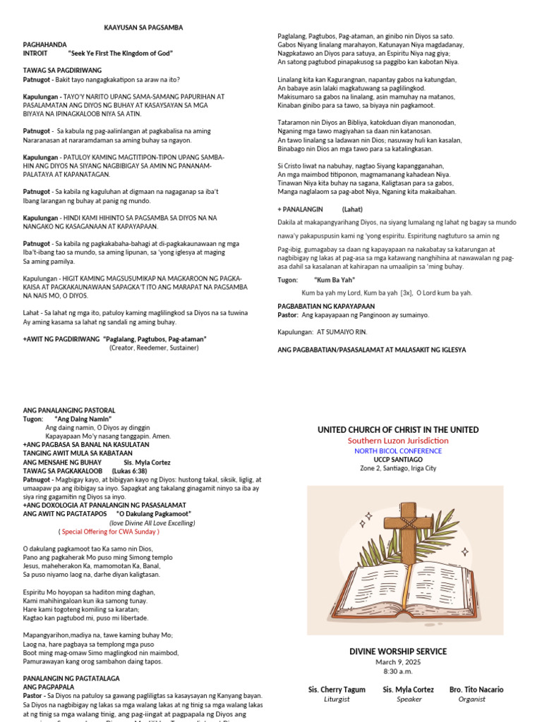 Kaayusan Sa Pagsamba - 3 | PDF