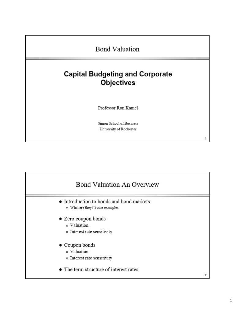Class1 Bonds Slides Handout | PDF | Bonds (Finance) | Yield (Finance)