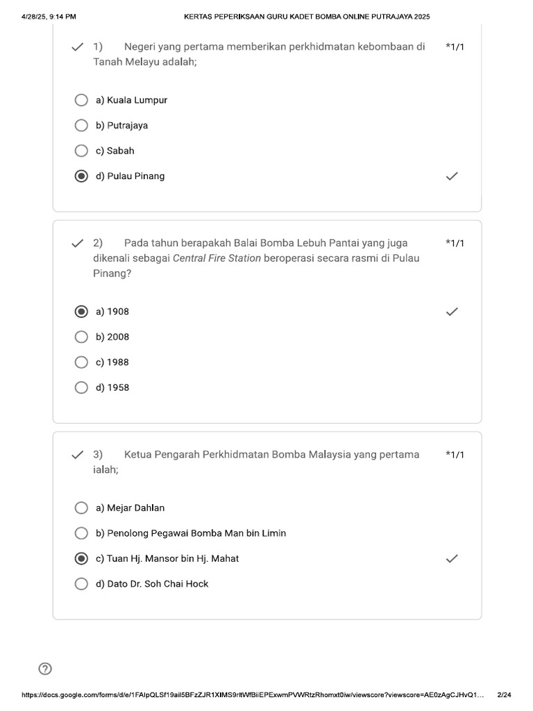 Contoh Soalan Kadet Bomba | PDF