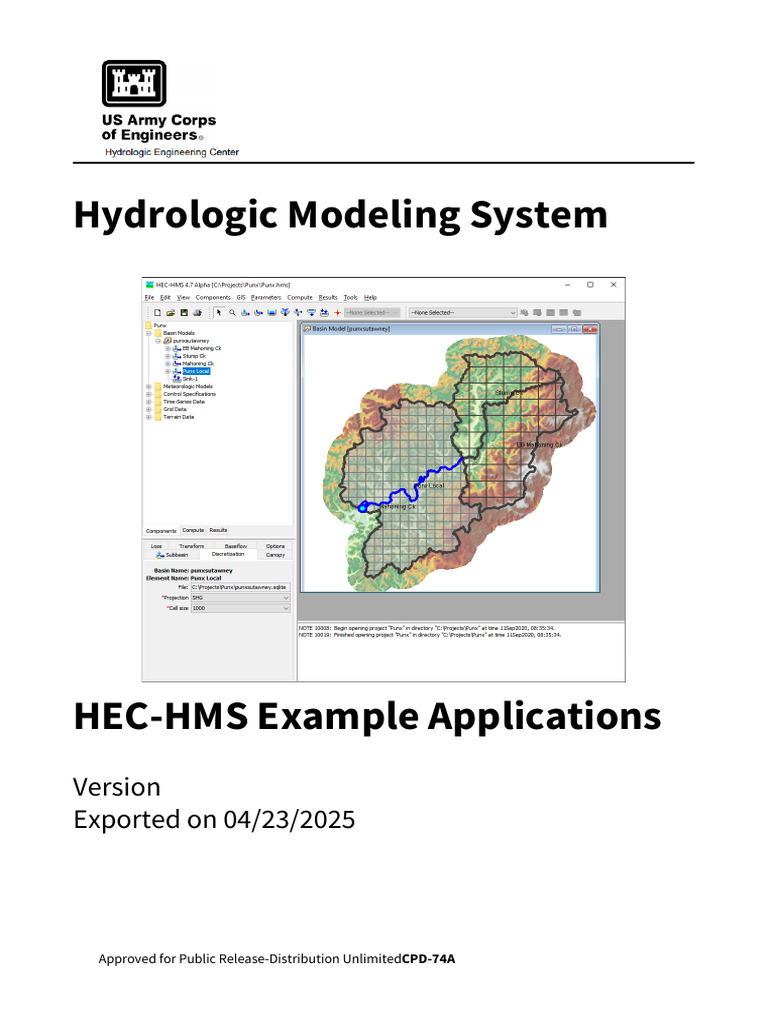 HEC HMS Example Applications v1 20250423_131354 | PDF