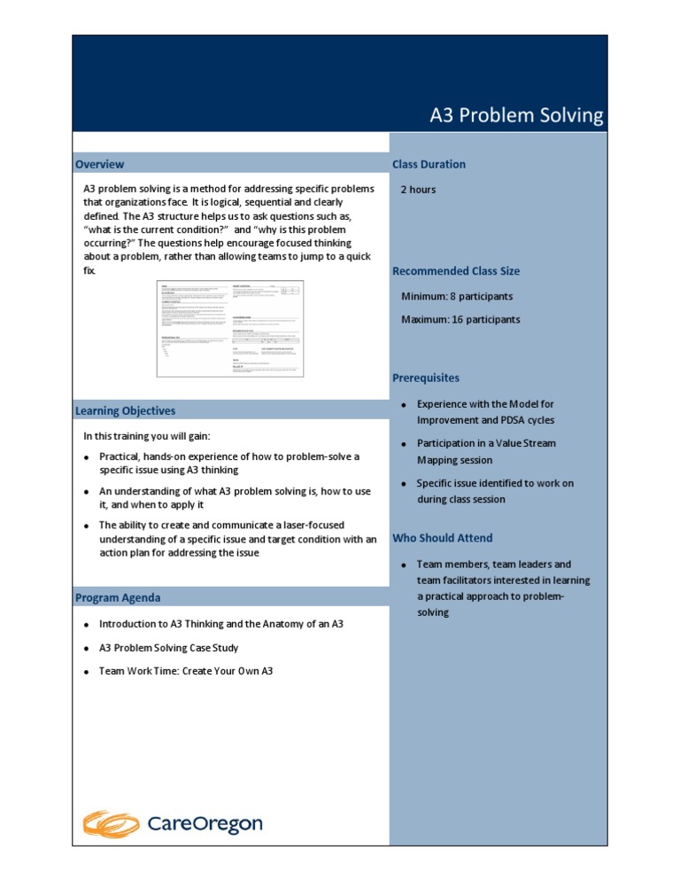 A3 Problem Solving Training Course | PDF | Career & Growth