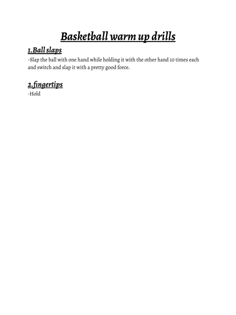 Basketball Warm-Up Drills Guide | PDF