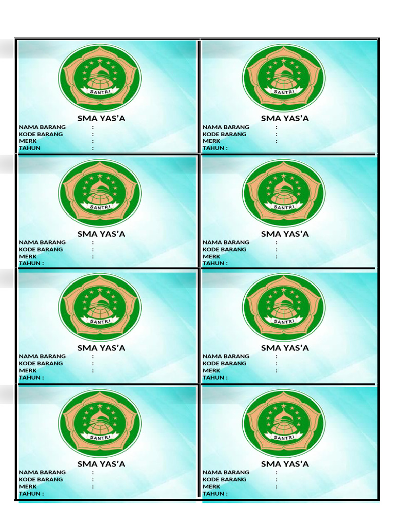 Label Baru Inventaris | PDF