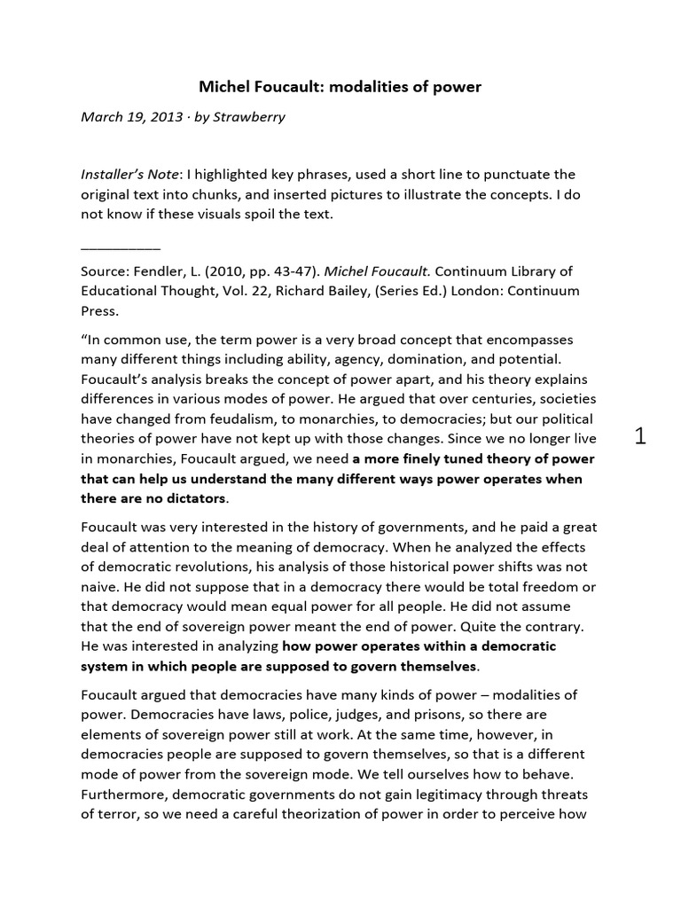 Foucault Modalities of Power | PDF | Power (Social And Political) | Pastor