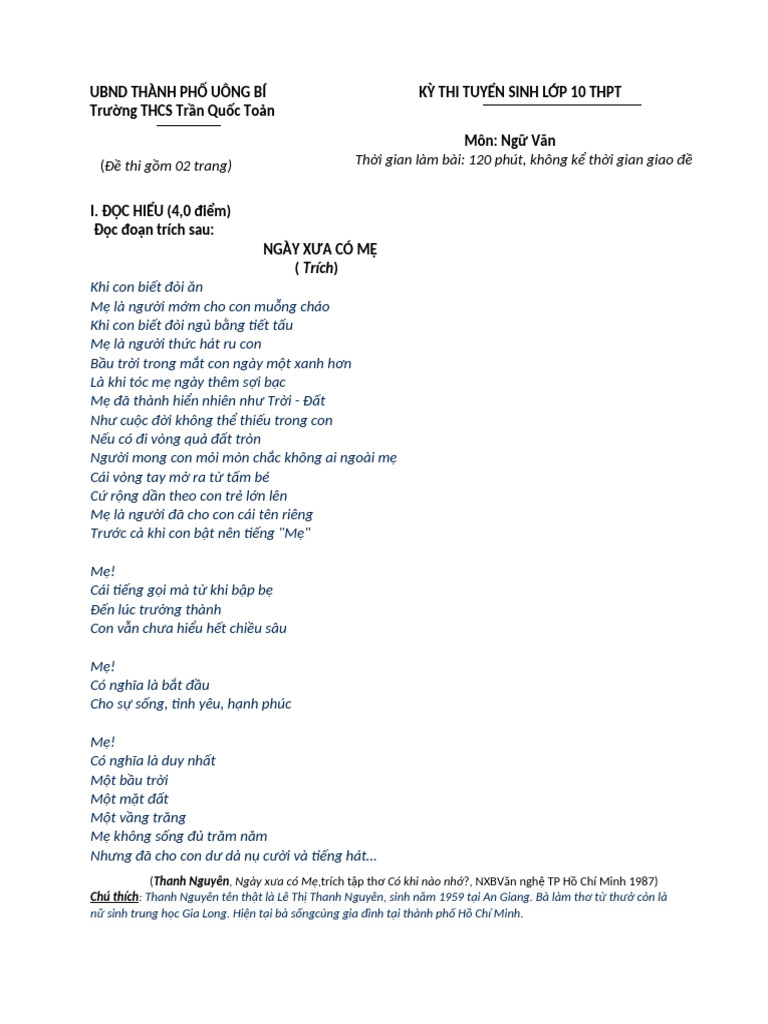 Đề luyện TQT | PDF