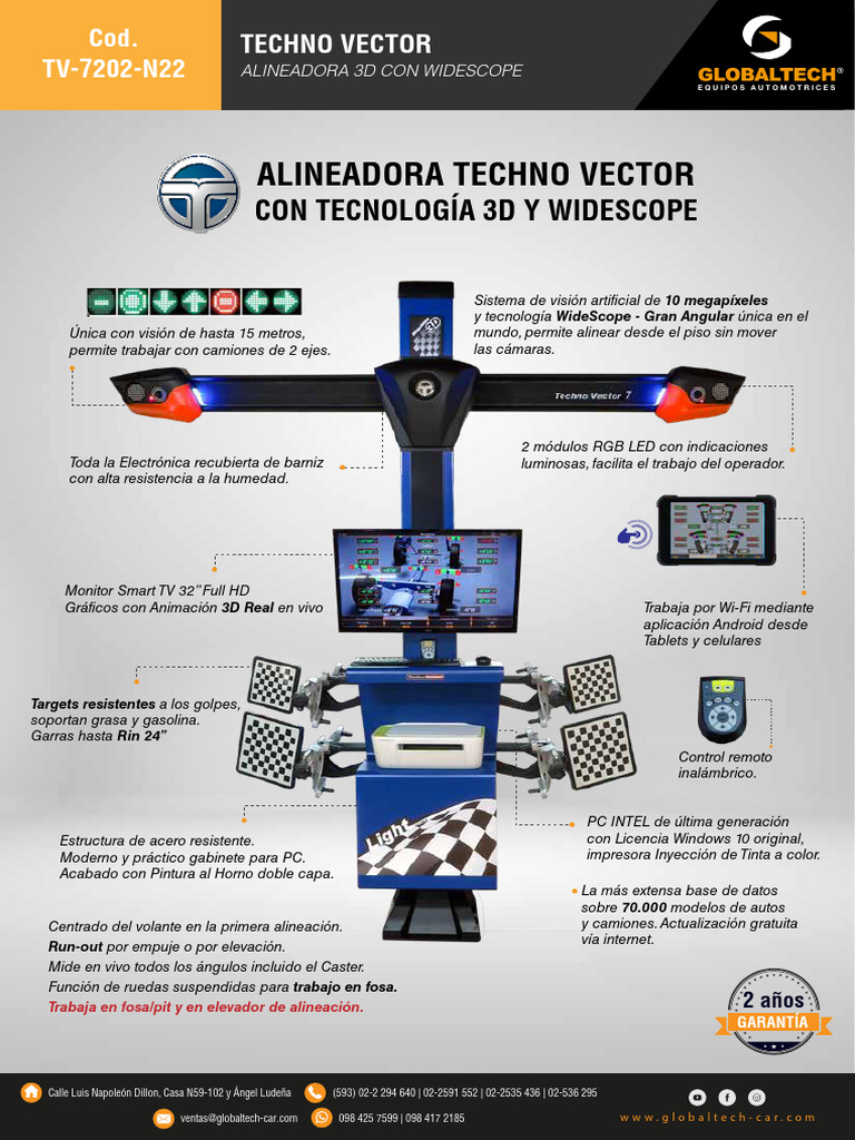 Hoja Tecnica Alineadora Techno Vector 2022 1 Hoja | PDF | Informática