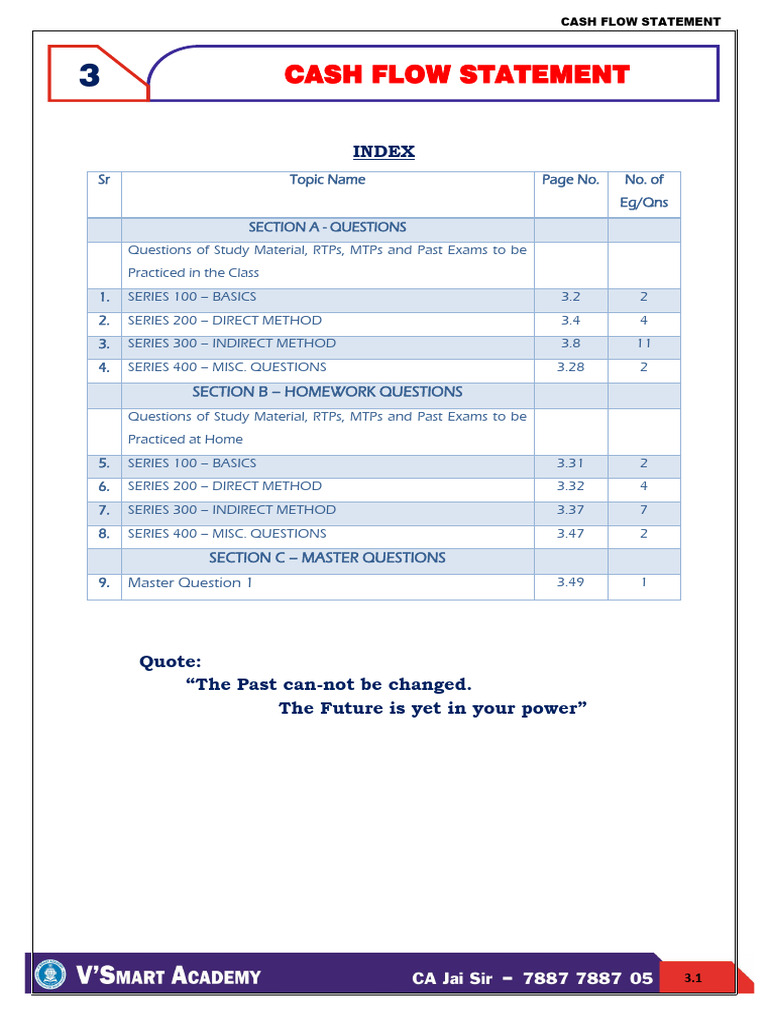3. Cash Flow Statement - QB | PDF | Dividend | Cash Flow Statement