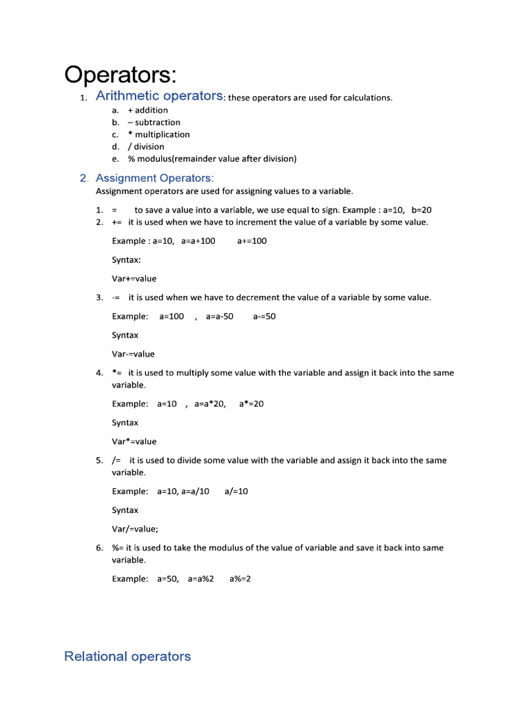 Operators | PDF