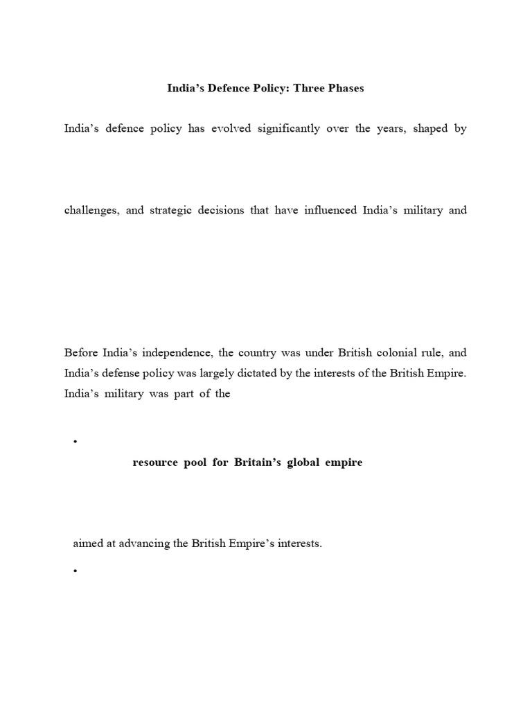 India’s Defence Policy Evolution | PDF | Deterrence Theory | Crime ...