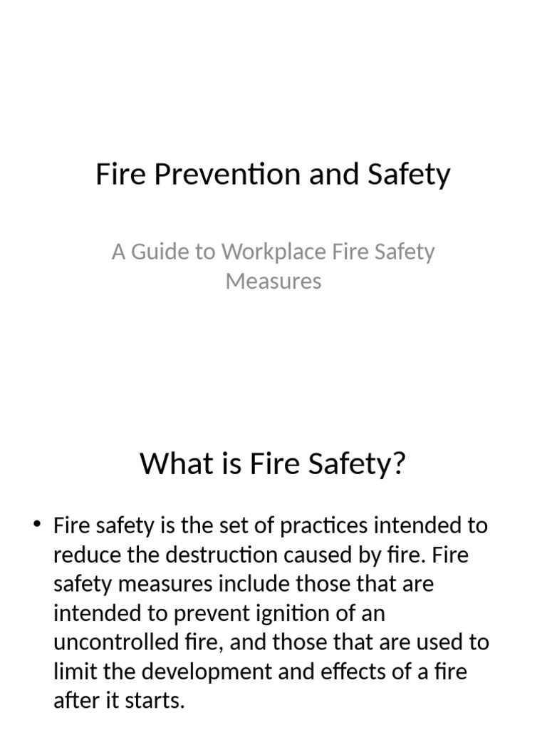 Workplace Fire Safety Guide | PDF
