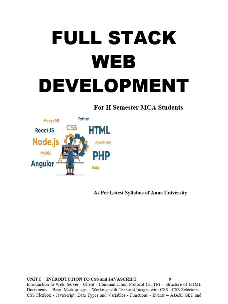 MC4201 - Full Stack Web Development | PDF | World Wide Web | Internet & Web