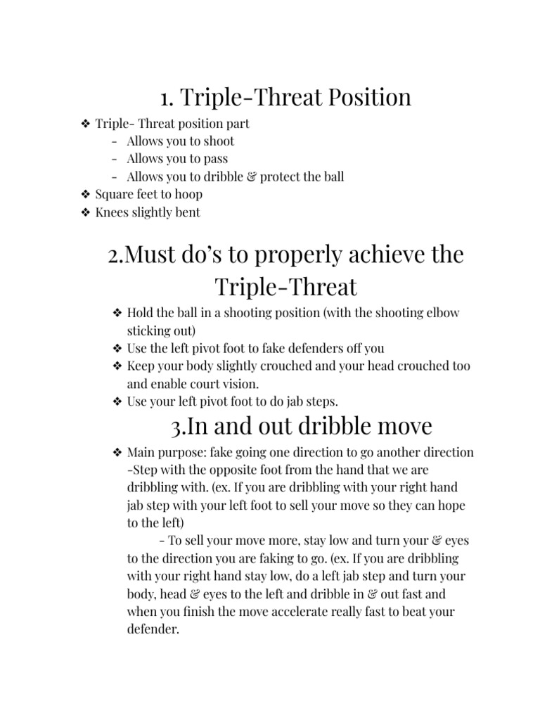 Importance of the Triple Threat Position | PDF