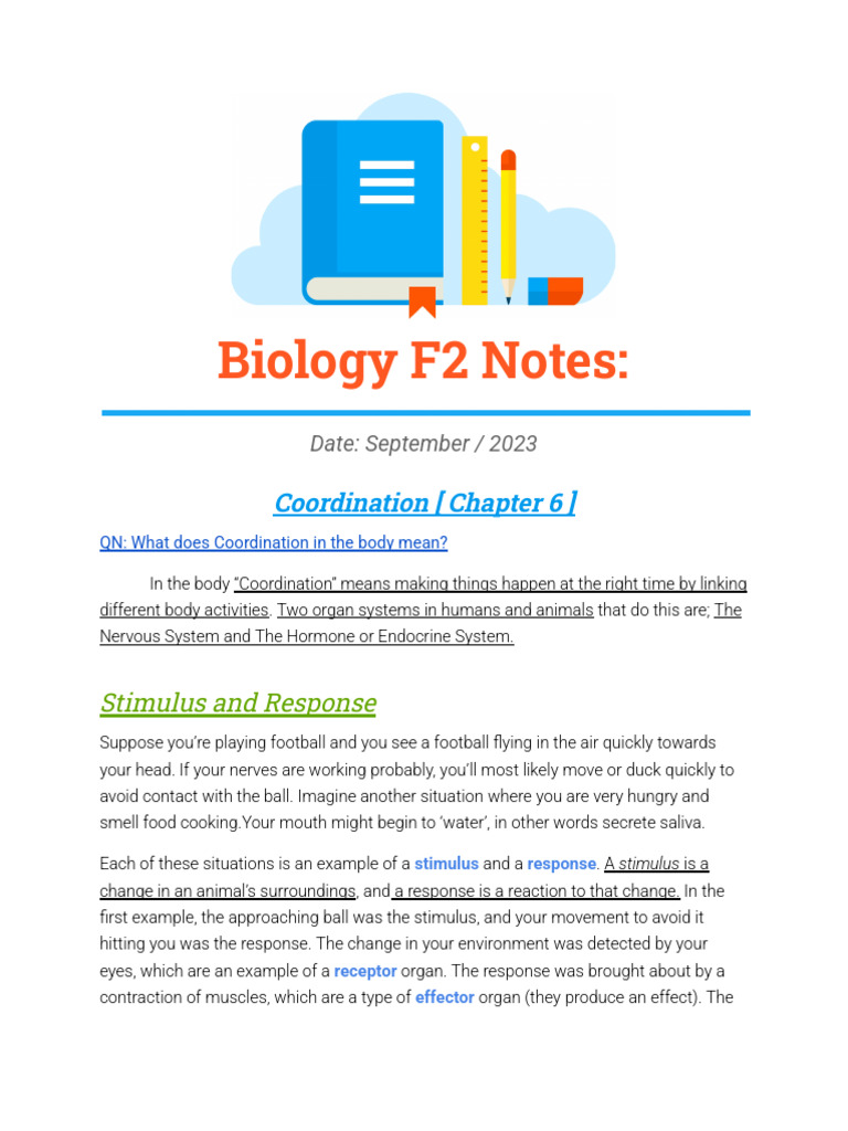 Khadar Dayib Farah Mawel - Biology FORM 2 - Class Notes - Questions ...