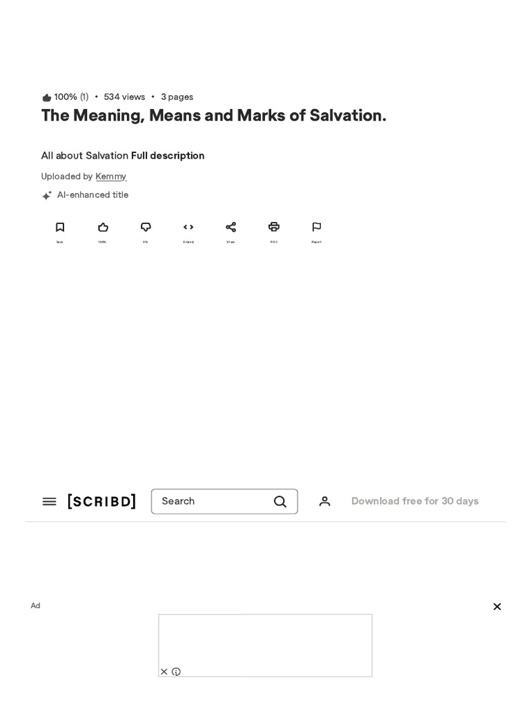 The Meaning, Means and Marks of Salvation. - PDF - Salvation - Jesus ...