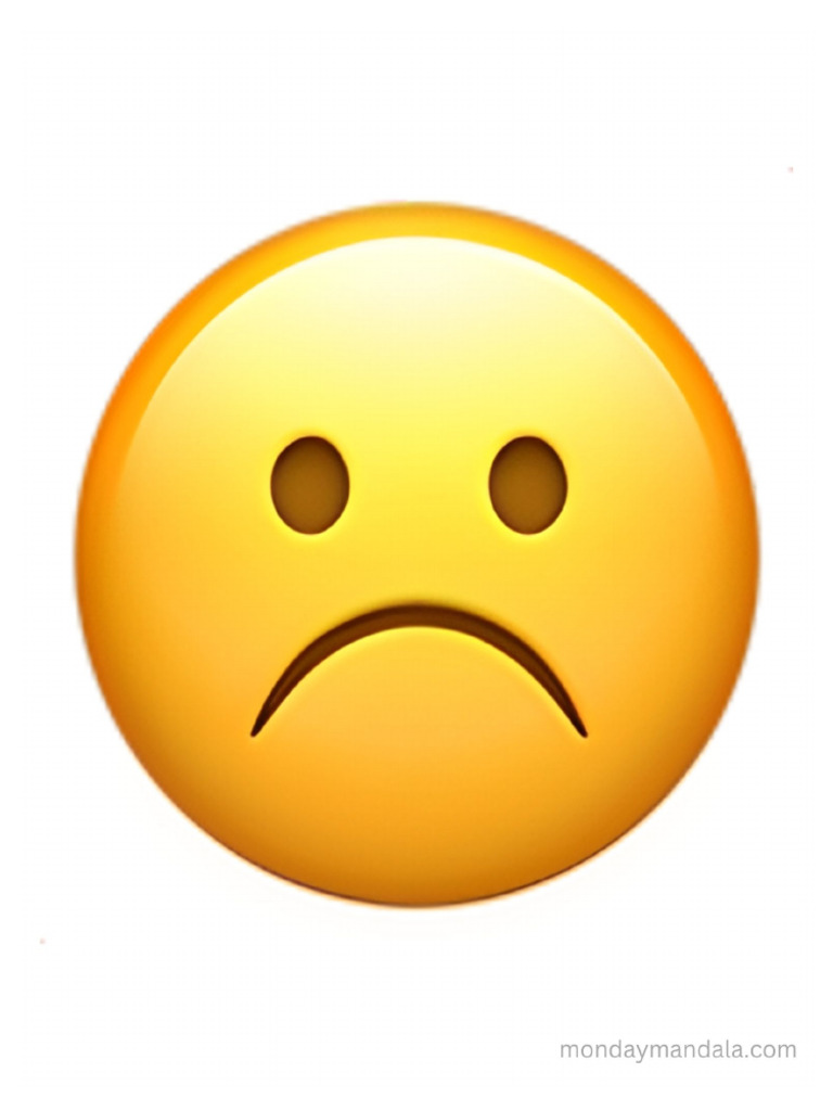 Printable Frowning Face Emoji | PDF