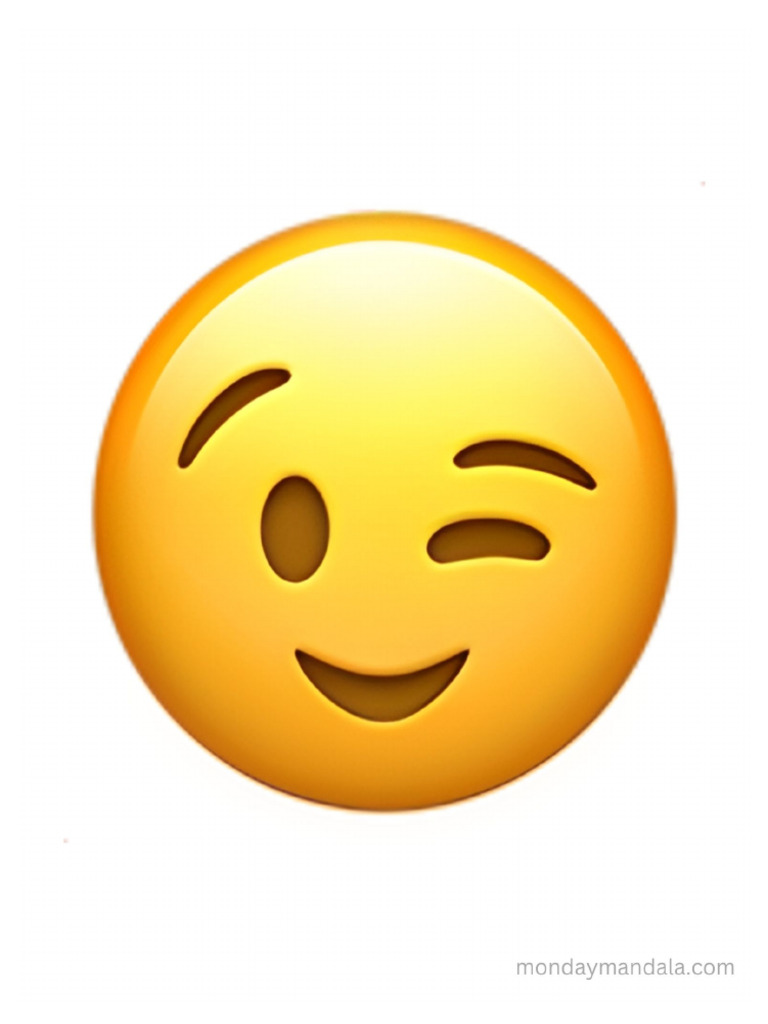 Printable Winking Face Emoji | PDF