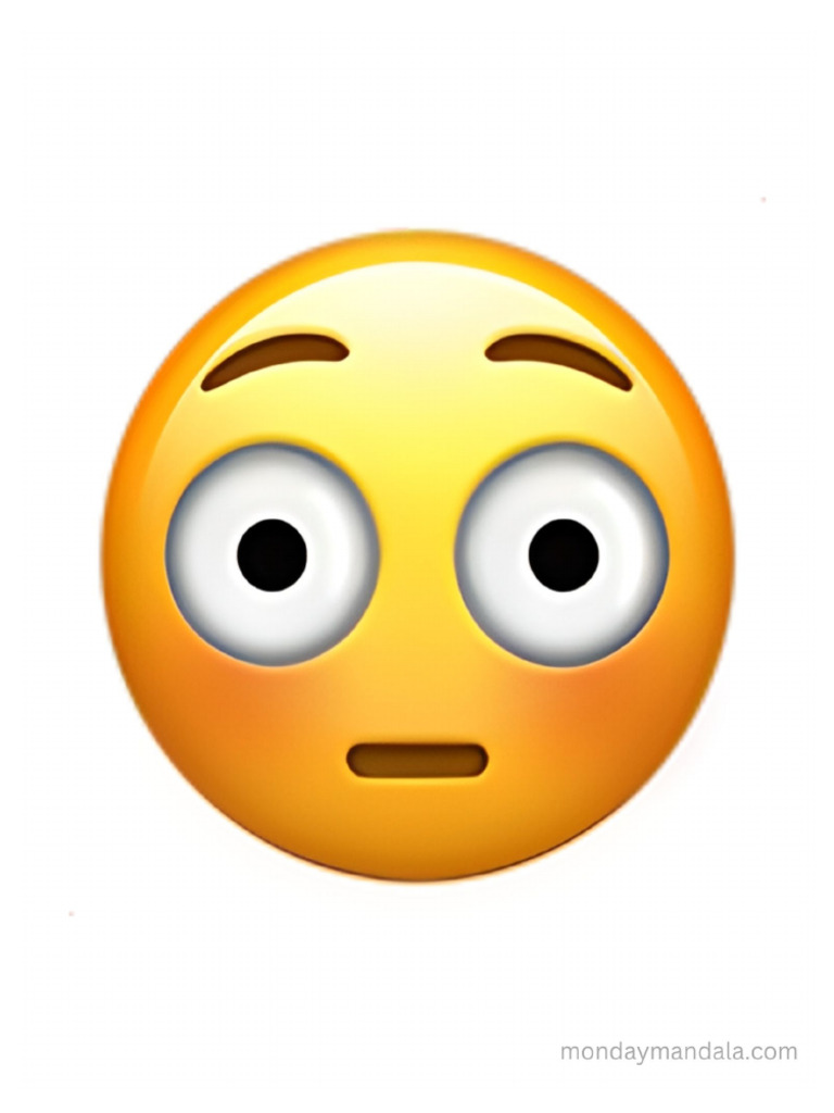 Printable Flushed Face Emoji | PDF