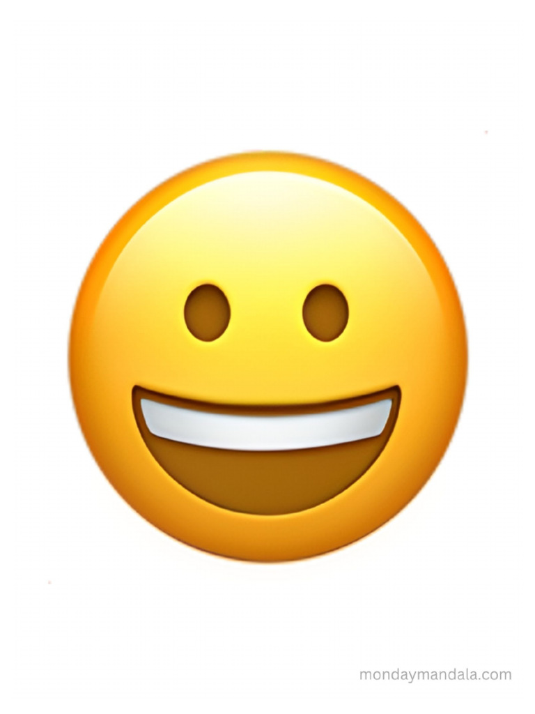 Printable Grinning Face Emoji | PDF