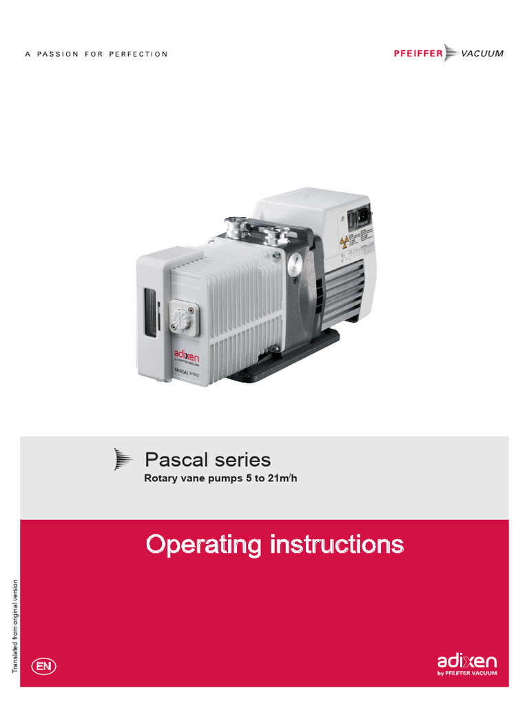 Alcatel Pascal Manual | PDF | Pump | Vacuum