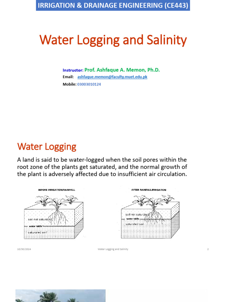 12-Waterlogging and Salinity | PDF | Soil | Drainage