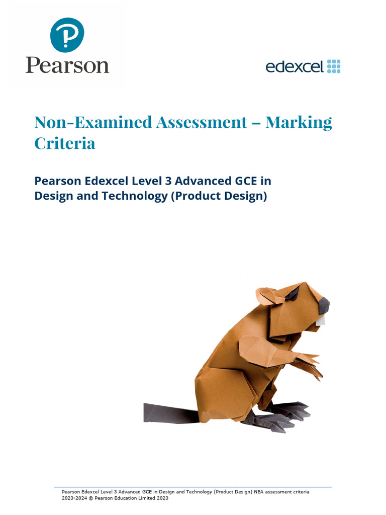 NEA Marking Criteria for Product Design | PDF | Prototype | Computer ...