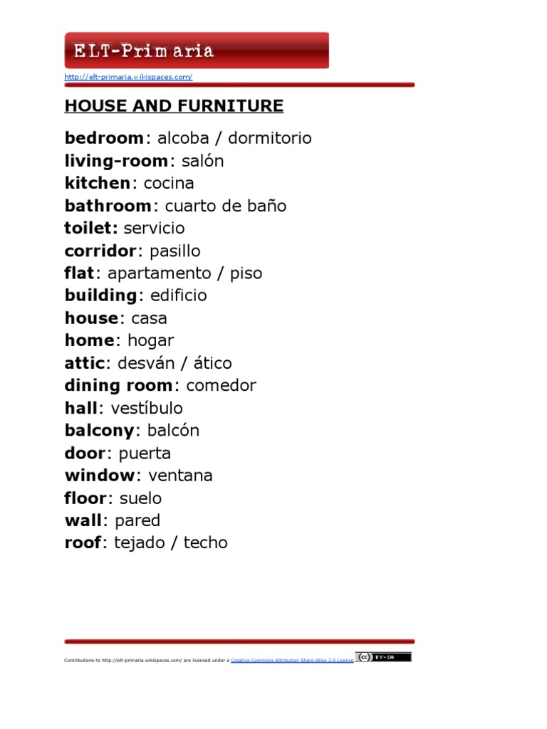 Vocabulary House and Furniture 0312 | PDF | Home | Architectural Elements