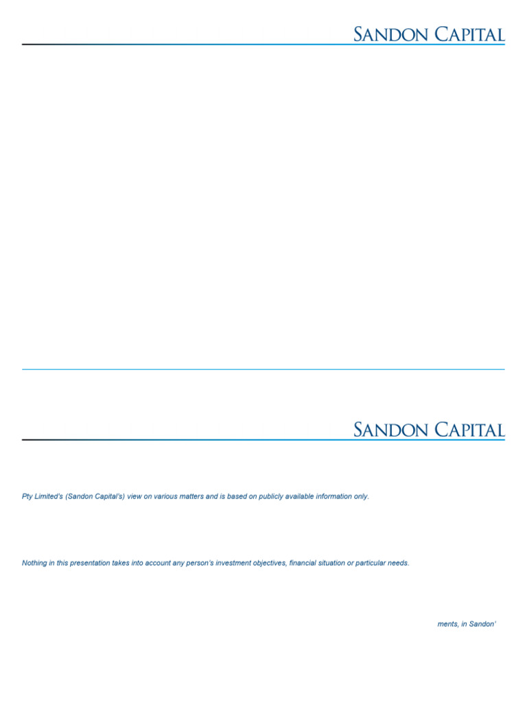 Tabcorp Presentation - Sandon Capital | PDF | Investing | Gambling