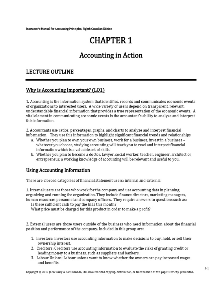 Accounting in Action - CHAPTER 1 | PDF | Equity (Finance) | Balance Sheet