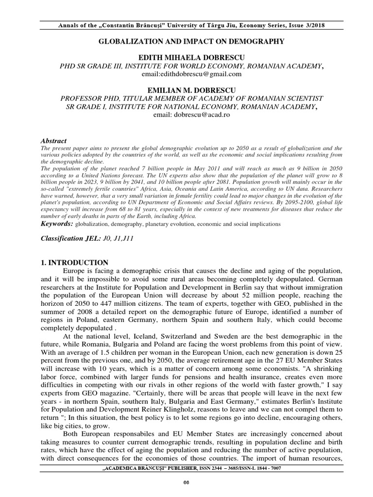 Globalization and Impact On Demography | PDF | Immigration | European Union