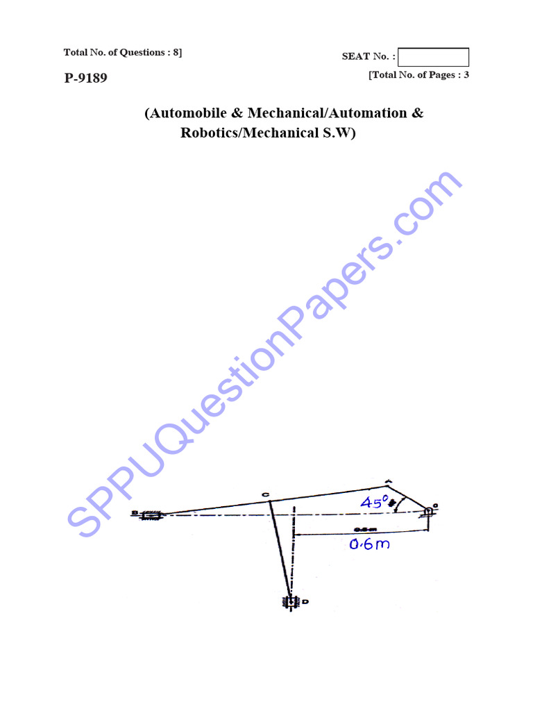 Be - Mechanical Engineering - Semester 4 - 2023 - November - Kinematics of Machinery Kom Pattern ...