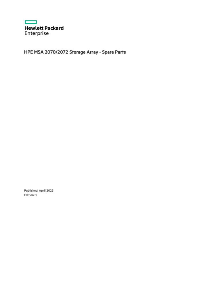 HPE MSA 2070/2072 Spare Parts Guide | PDF | Computer Data Storage ...