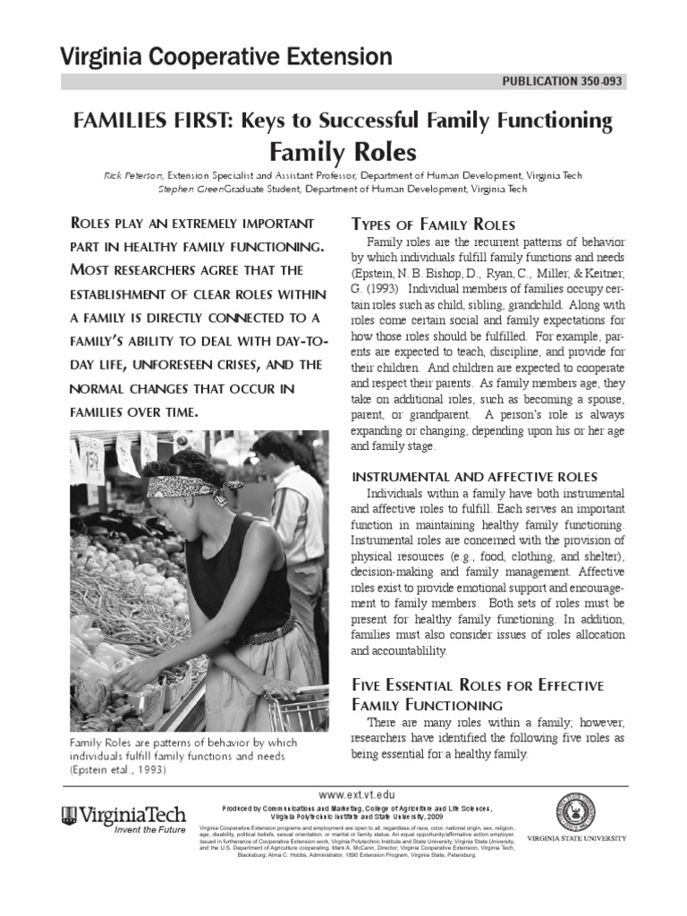 Essential Roles for Family Success | PDF | Parent | Relationships