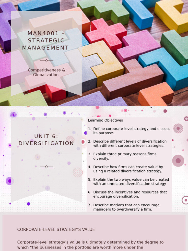 Unit 6 - Diversification | PDF | Diversification (Finance) | Equity (Finance)