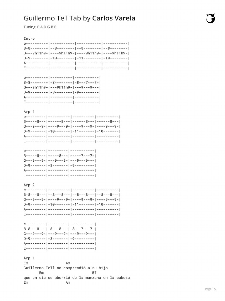 guillermo tell tab | PDF