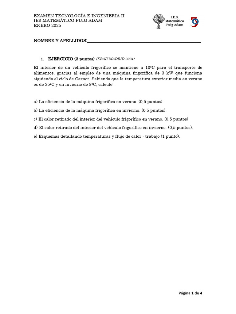 Examen 3 Bachiller Tecno | PDF | Motor de combustión interna | Máquinas rotativas