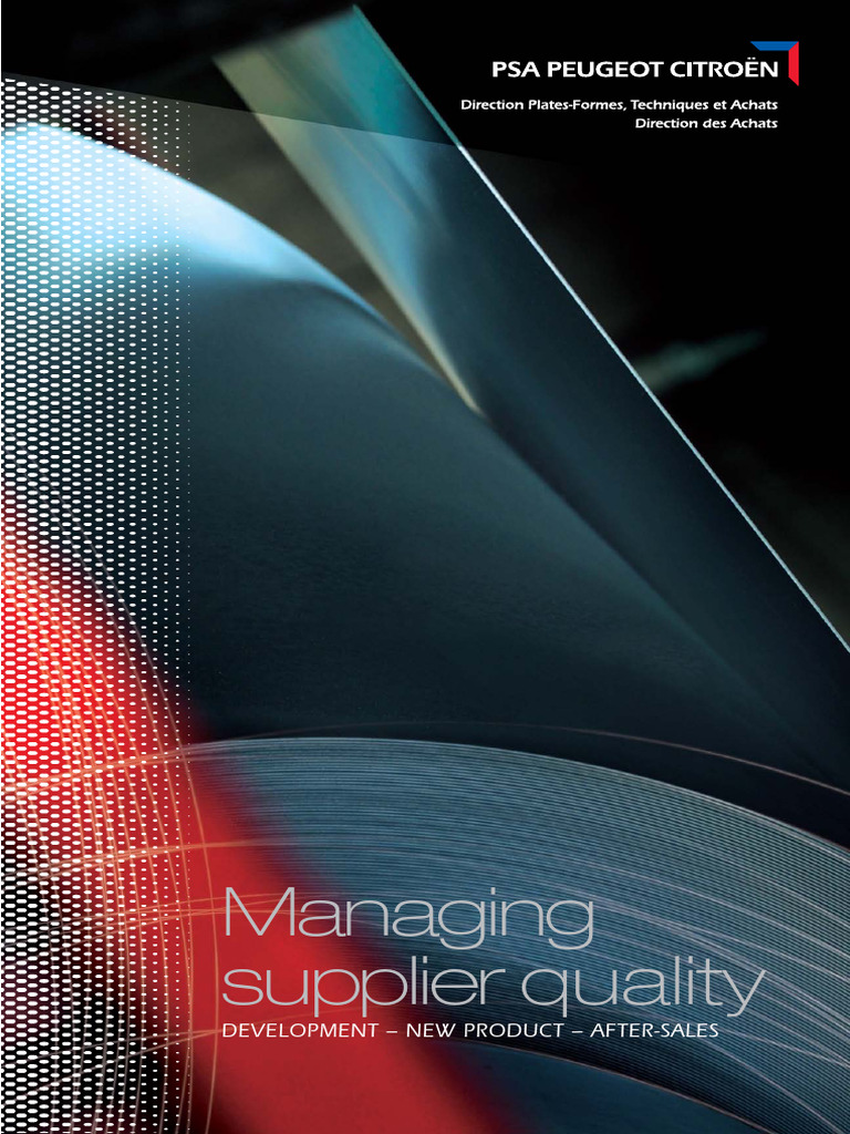 PSA - Peugeot - Citroen Quality Brochure | PDF | Business