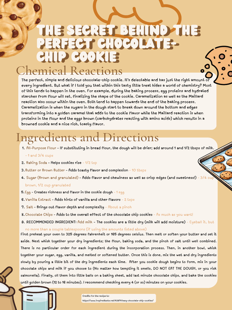 Chocolate Chip Cookies Recipe Infographic | PDF | Foods
